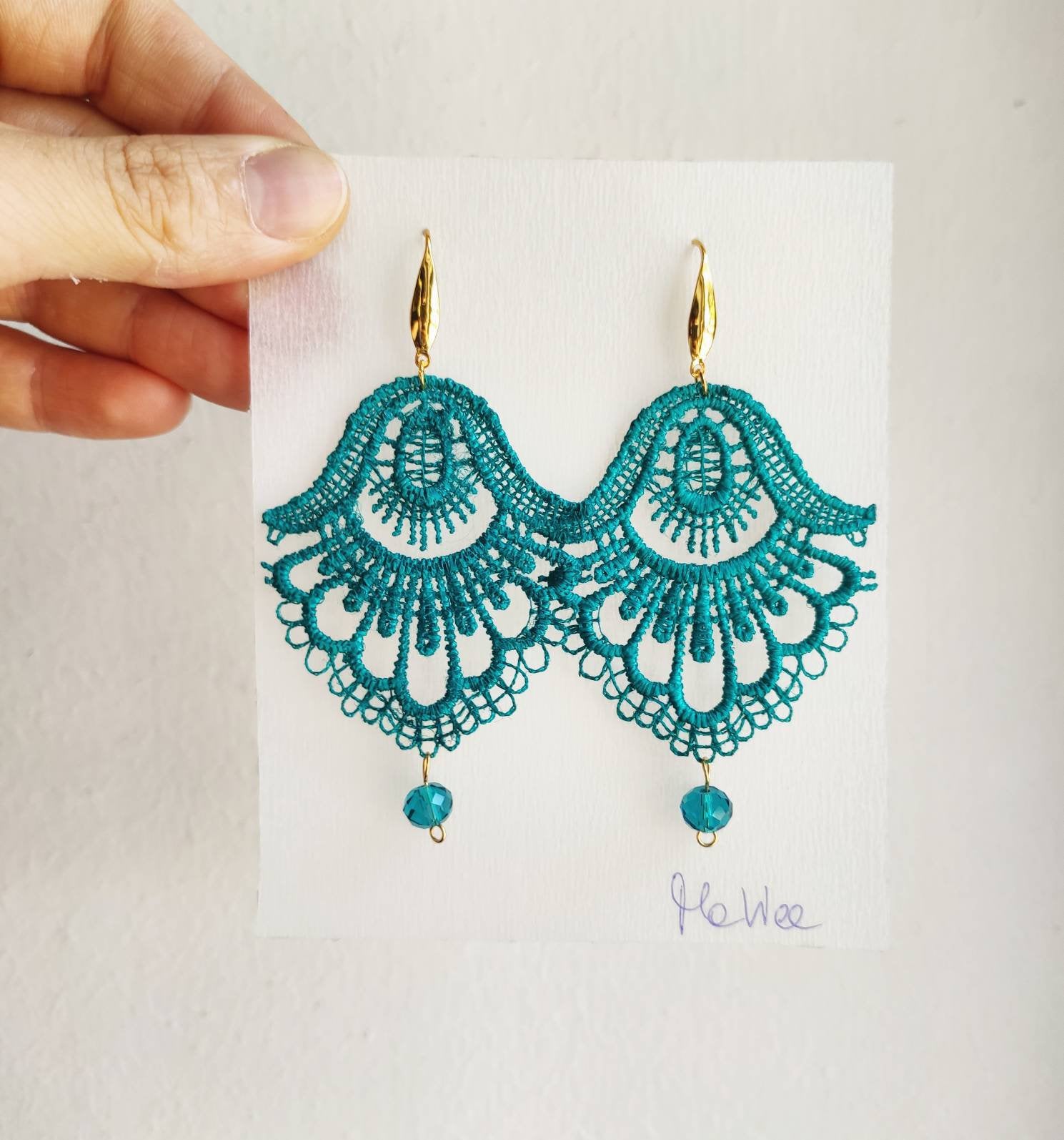 Light Pendant Oil-blue Lace Pendants With Crystal Clear Tone And Gold ...